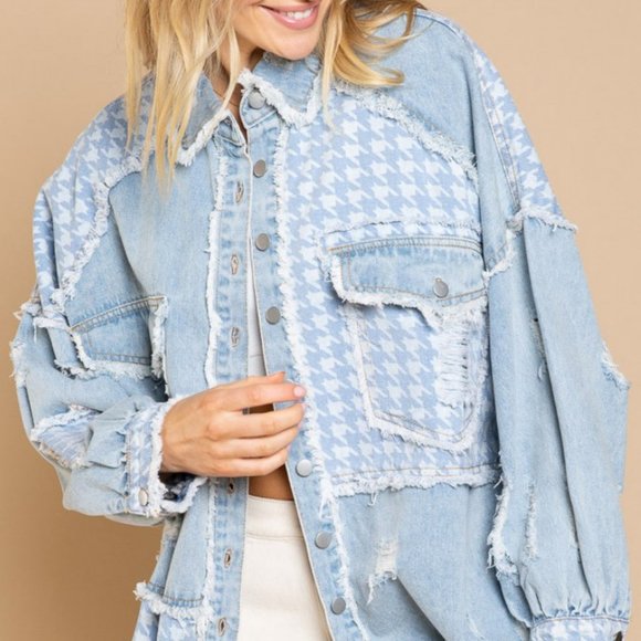 POL | Jackets & Coats | Pol Love Peace Patch Distressed Oversize Light ...